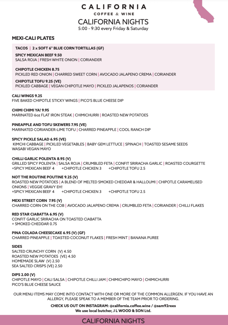 MENU – Coffee Roaster