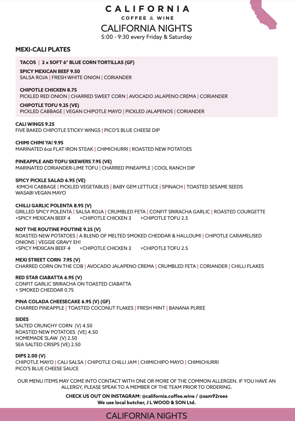 MENU – Coffee Roaster